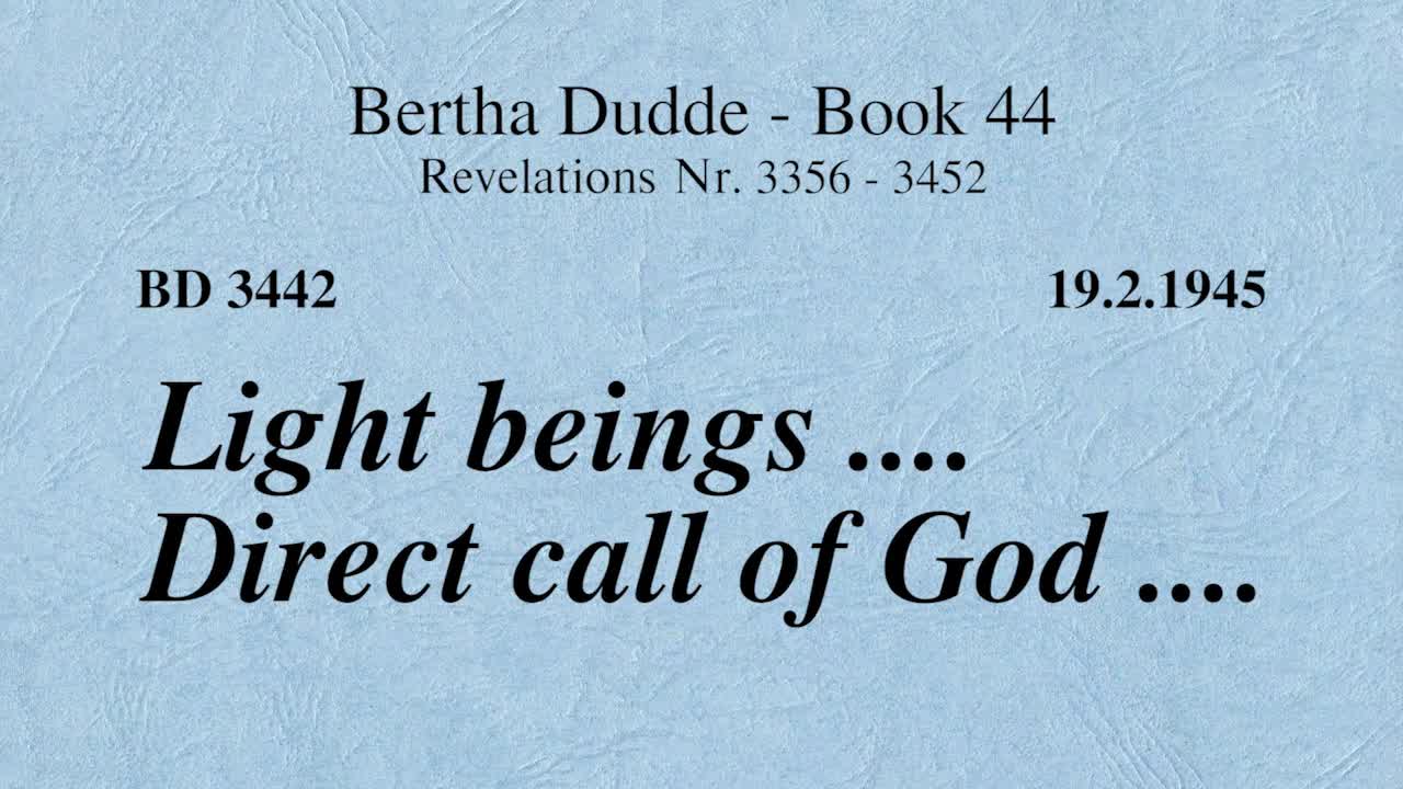 BD 3442 - LIGHT BEINGS .... DIRECT CALL OF GOD .... - iConnectFX™