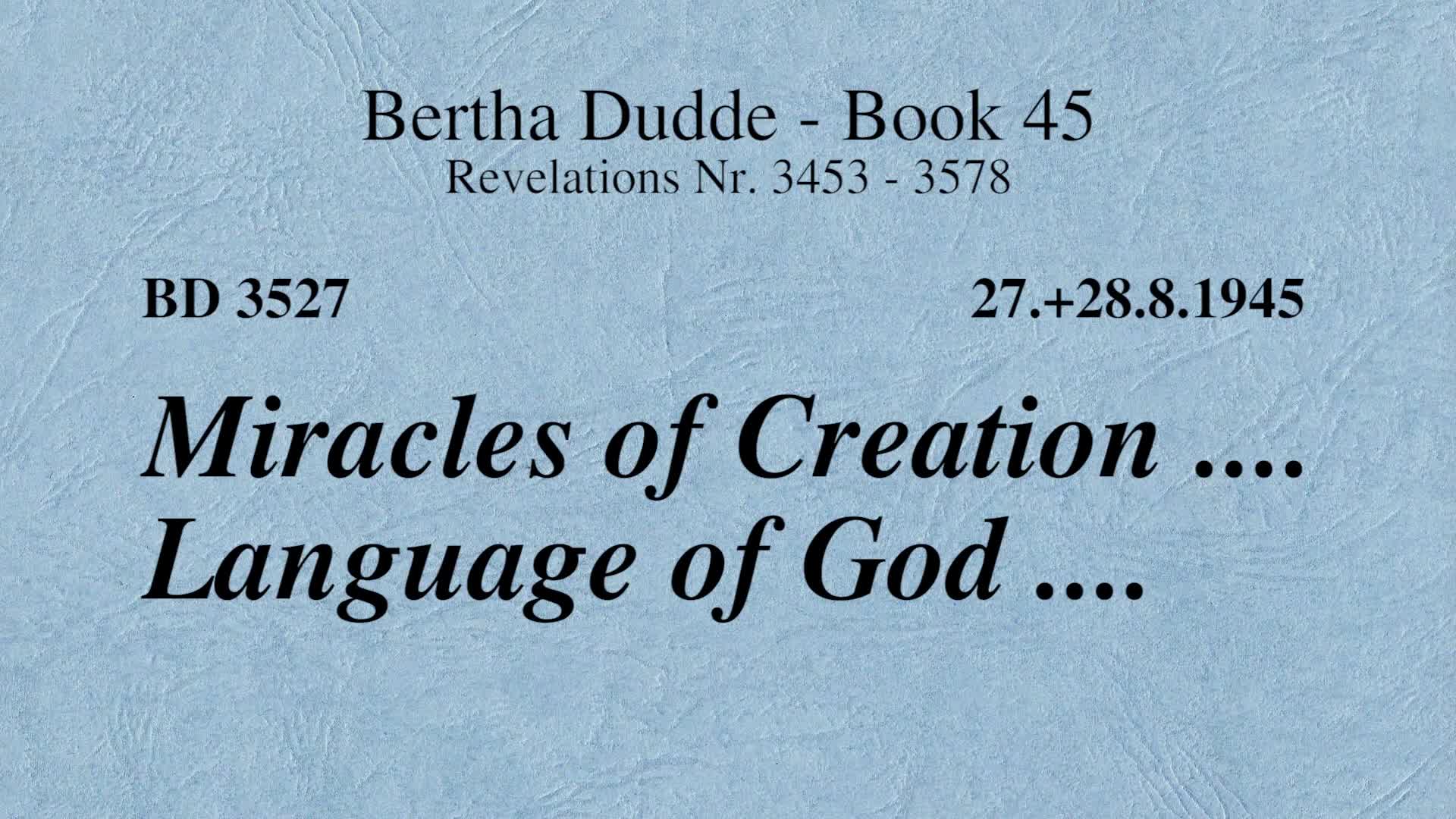 BD 3527 - MIRACLES OF CREATION .... LANGUAGE OF GOD .... - iConnectFX™