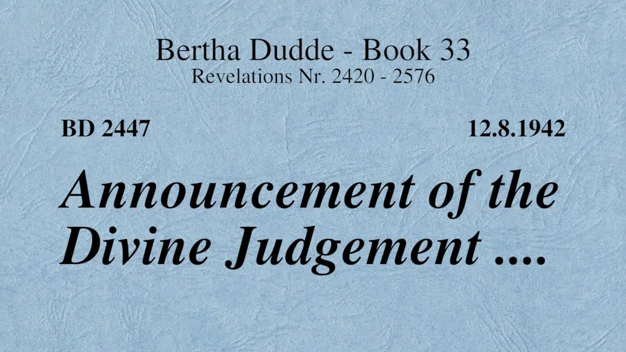BD 2447 - ANNOUNCEMENT OF THE DIVINE JUDGEMENT .... - iConnectFX™