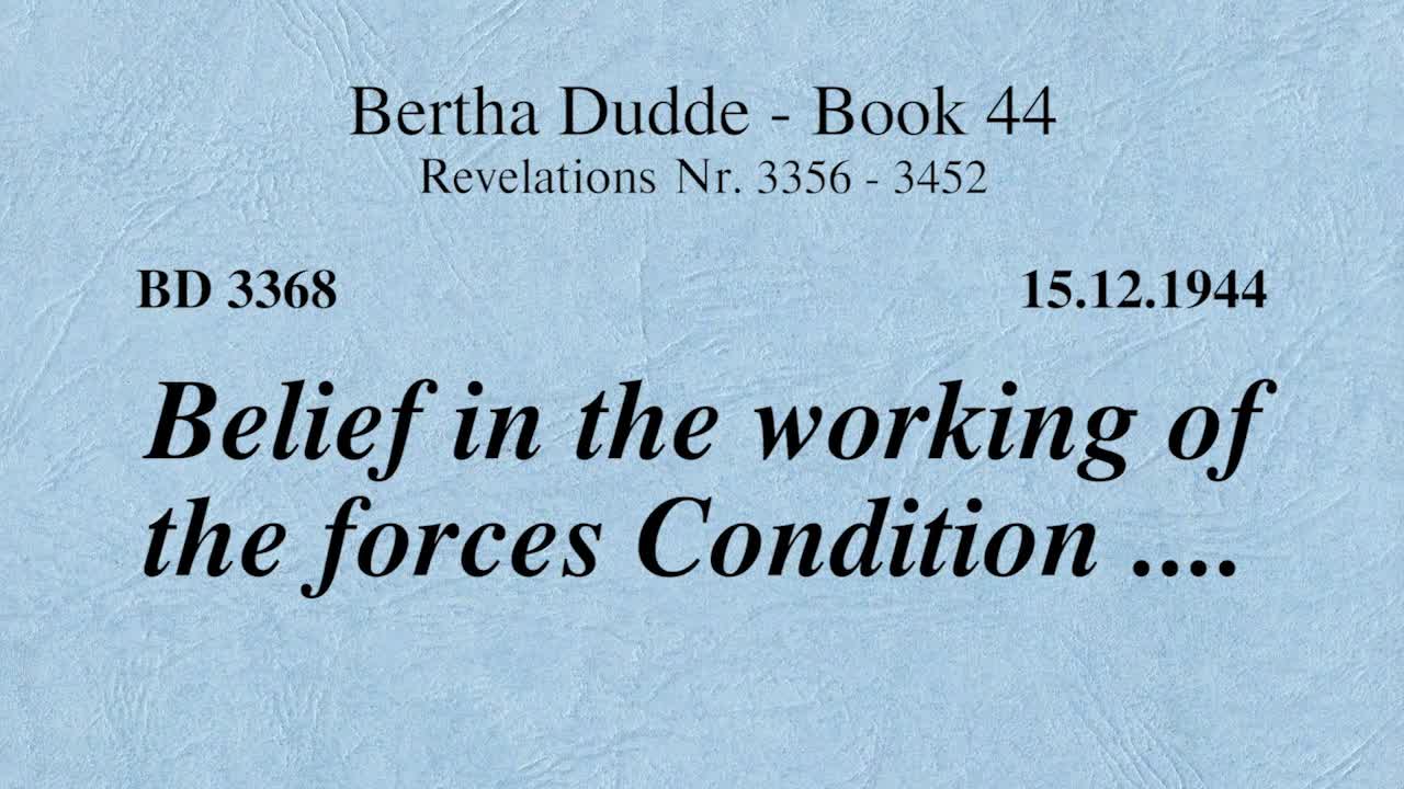 BD 3368 - BELIEF IN THE WORKING OF THE FORCES CONDITION .... - iConnectFX™
