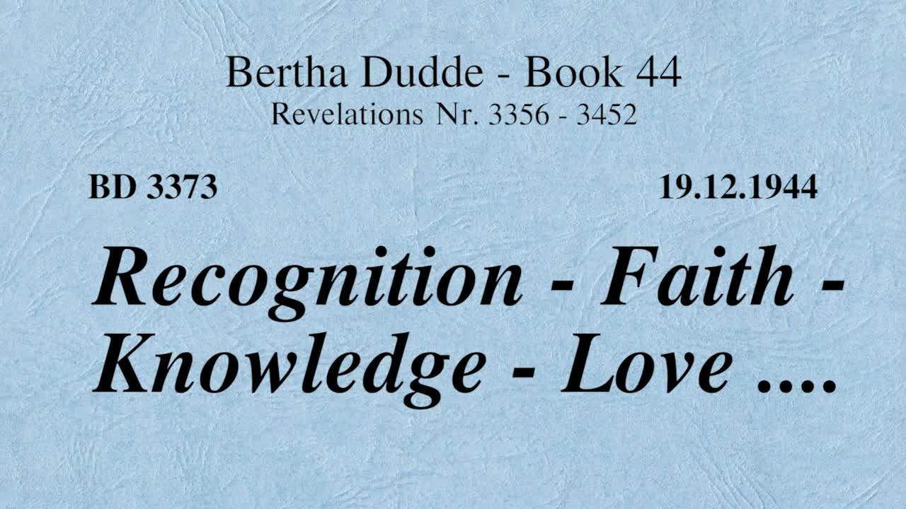 BD 3373 - RECOGNITION - FAITH - KNOWLEDGE - LOVE .... - iConnectFX™
