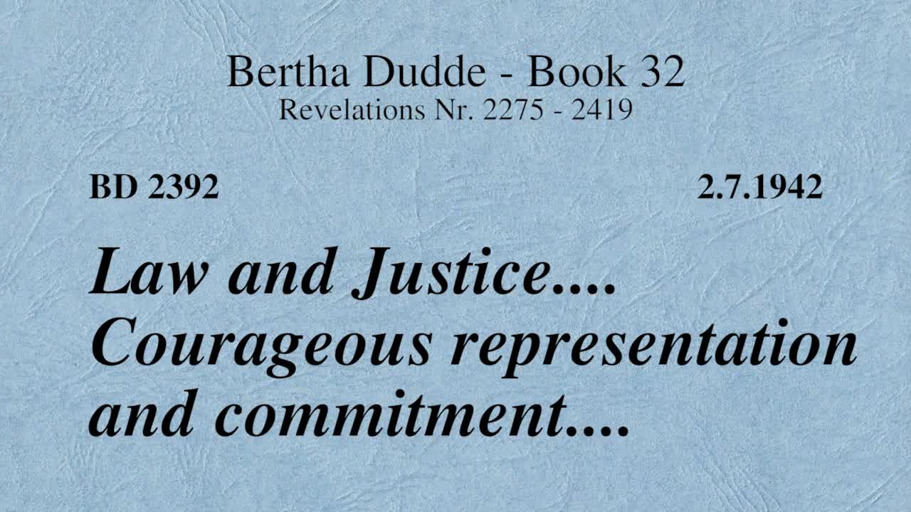 BD 2392 - LAW AND JUSTICE .... COURAGEOUS REPRESENTATION AND COMMITMEN ...