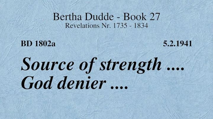 BD 1802A - SOURCE OF STRENGTH .... GOD DENIER .... - iConnectFX™