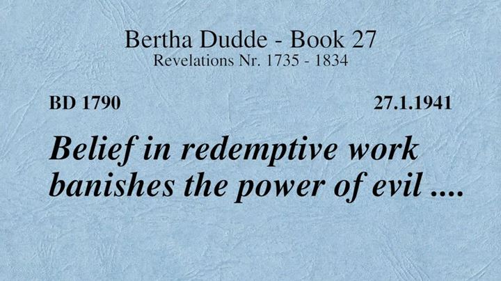 BD 1790 - BELIEF IN REDEMPTIVE WORK BANISHES THE POWER OF EVIL ...