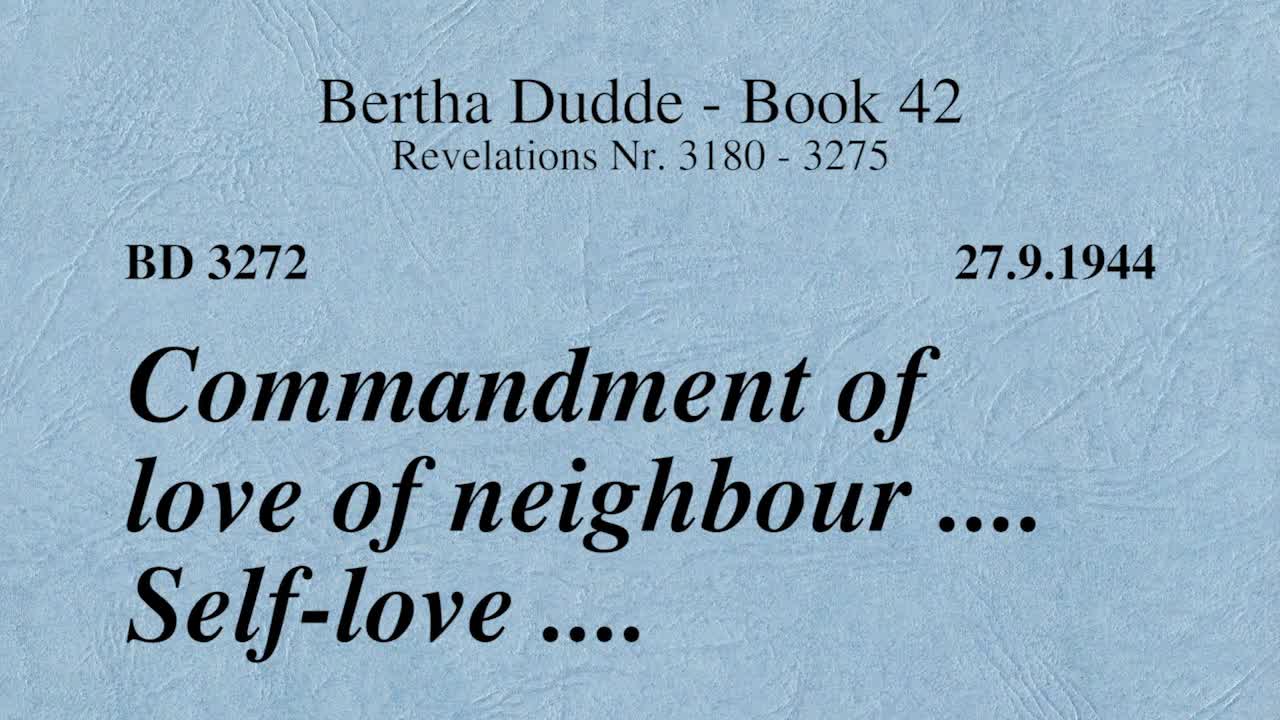 BD 3272 - COMMANDMENT OF LOVE OF NEIGHBOUR .... SELF - LOVE ...