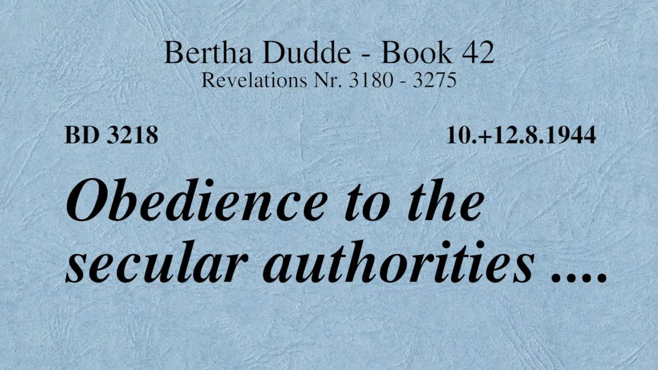 BD 3218 - OBEDIENCE TO THE SECULAR AUTHORITIES .... - iConnectFX™