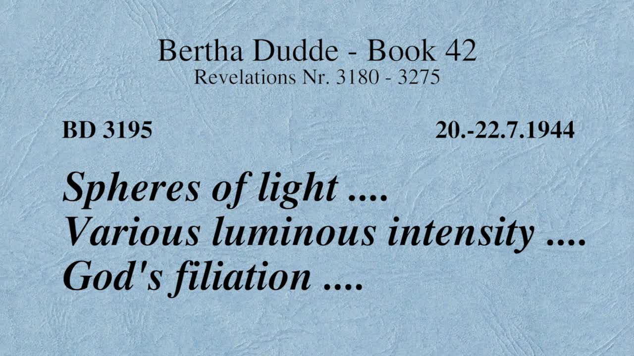 BD 3195 - SPHERES OF LIGHT .... VARIOUS LUMINOUS INTENSITY .... GOD'S ...
