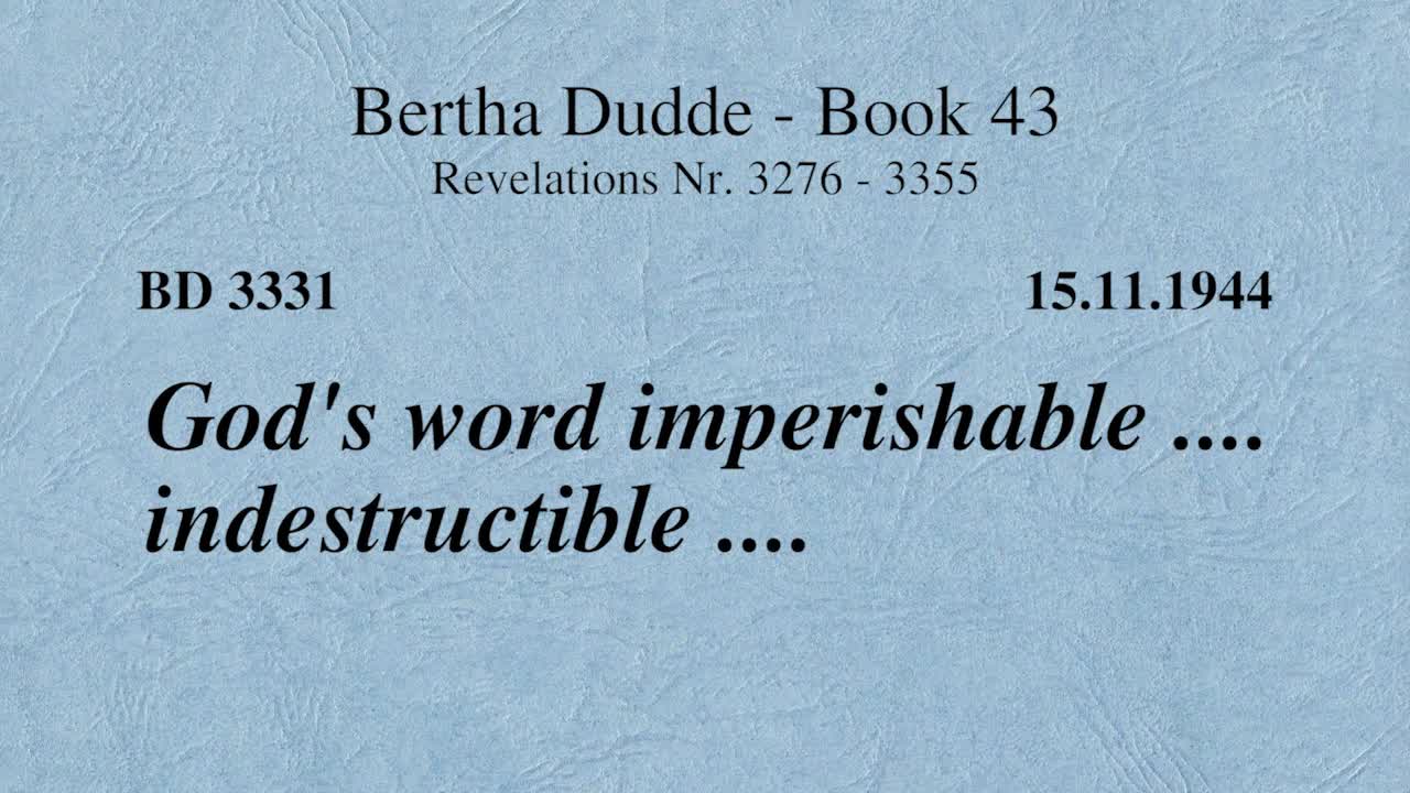 BD 3331 - GOD'S WORD IMPERISHABLE .... INDESTRUCTIBLE .... - iConnectFX™